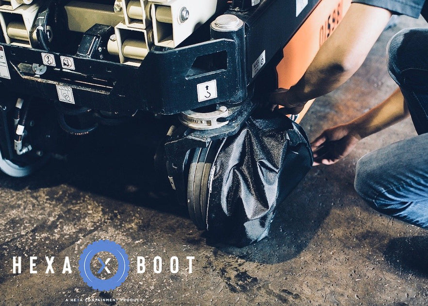 JLG 3246ES Boot Tire Covers and Catch Drip Protection – HEXA Containment